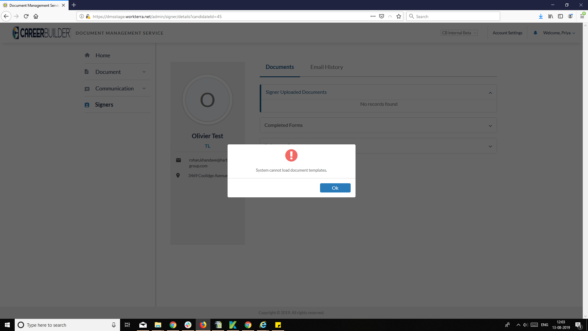 Dms 1765 Dms Preprod Signer Error Appears Workterra Jira
